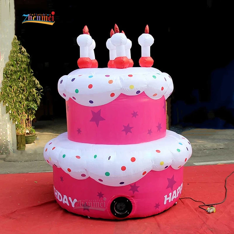 Zhenmei Advertising Customized Giant Inflatable Birthday Cake Model ...