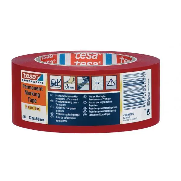 TESA - 04169-00059-93 Premium Floor Marking Tape, Permanent, Red Color ...