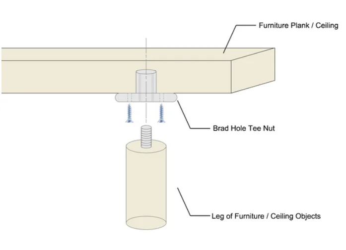 Heavy-duty Cross Dowel Barrel Nuts And Bolts For Trestle Table Slotted ...