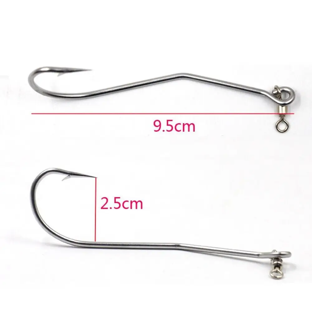 Fishing Eel Rubber Tube Lure Jig-bait Shank Offset Hook Barbed Octopus ...