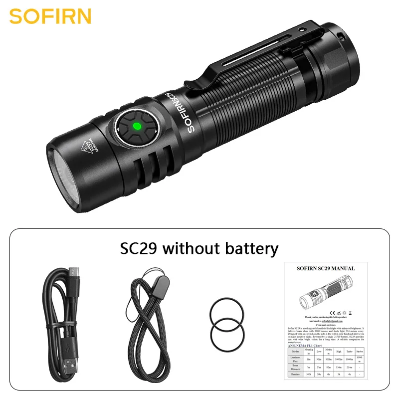 Sofirn 3000lm Xhp50b Led Type-c Rechargeable Flashlight Powerful 21700 ...