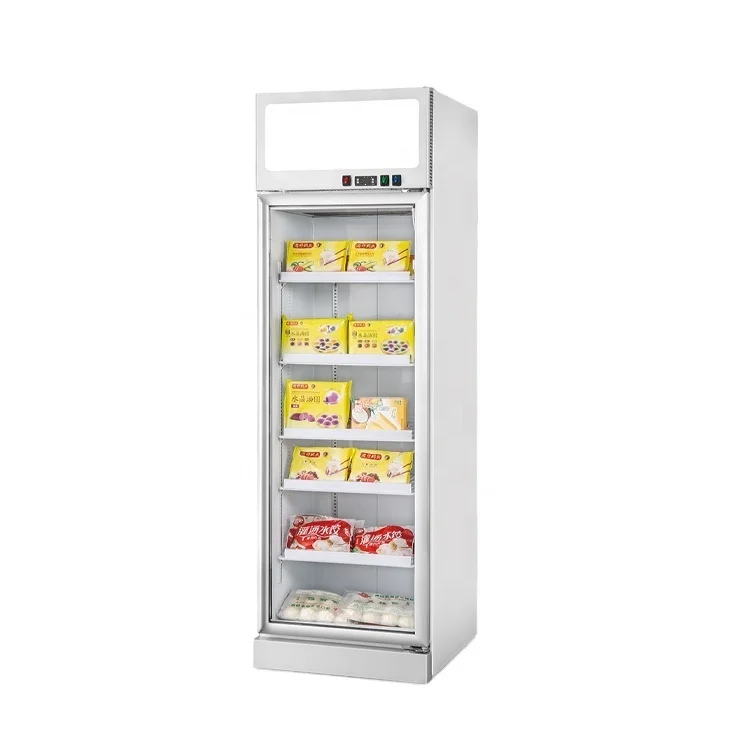 Glass Door One Door 480l Upright Freezer Ice Cream Showcase Display ...