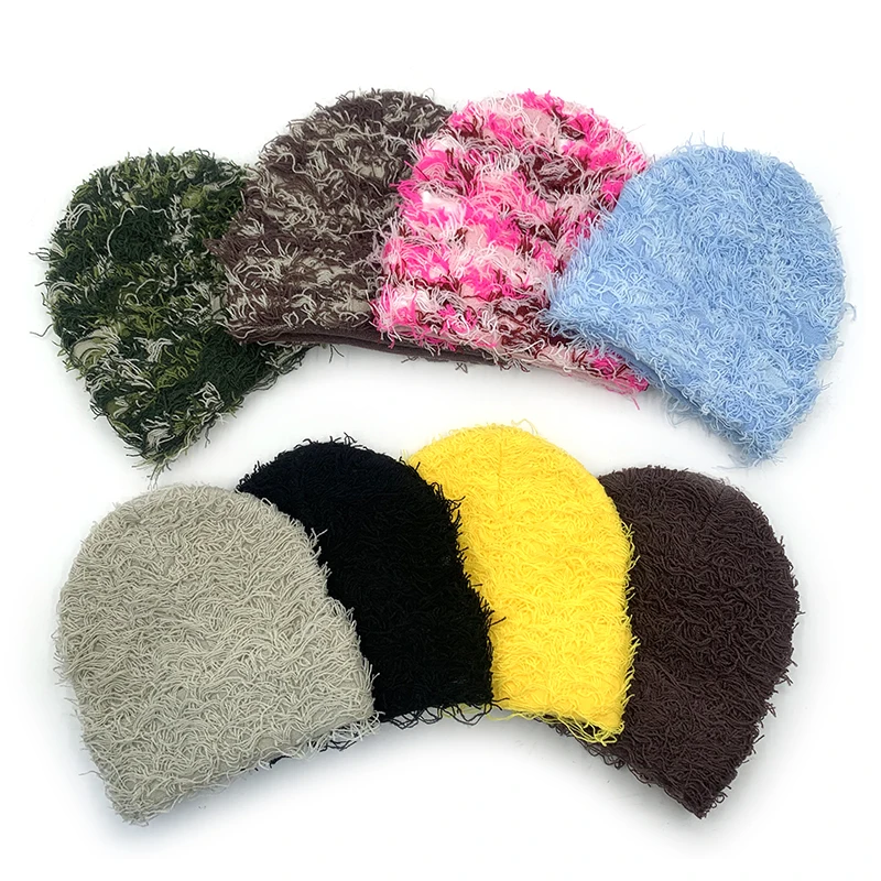 Wholesale Custom Cuffed Fuzzy Mohair Knit Warm Winter Fisherman Hunting ...