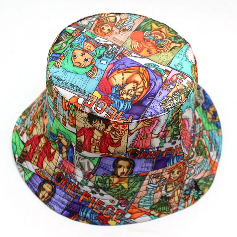 Hot Sale Custom Anime Characters One Piece Reversible Printed Bucket ...