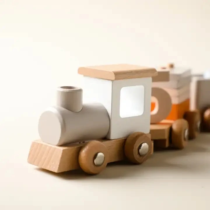 Wooden Train Building Blocks Toys For Kids Birthday Gift Number Early ...