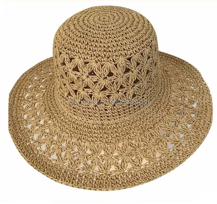 Factory Custom Organic Raffia Straw Floppy Planter Hat Sun Hats, Women ...