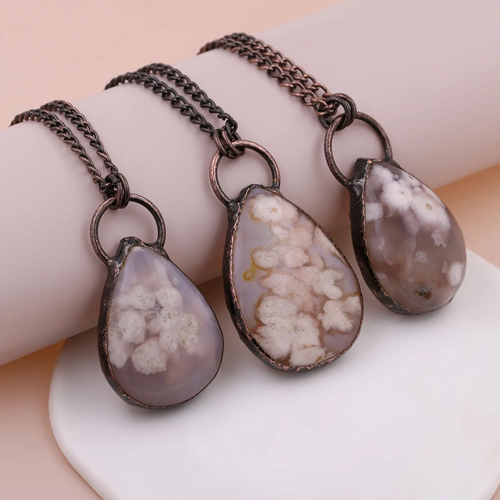 High Quality Madagascar Natural Sakura Agate Pendant Raw Stone Hand ...