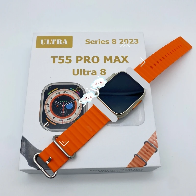 Best Selling 2 In 1 Smart Watch T55 Pro Max Ultra 8 With High-quality Earphone Double Strap ...