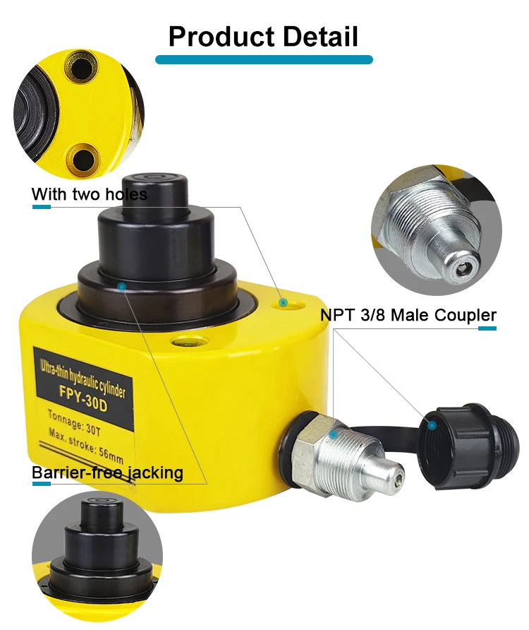 FPY-30D Hydraulic Cylinder - 30 Ton Single Acting Multistage