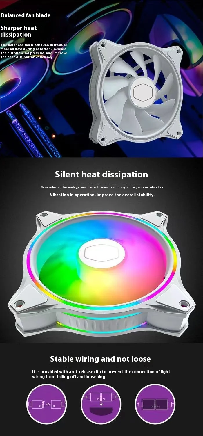 Cooler Master Cool Extreme MF120halo RGB Desktop Computer Case Cooling ...