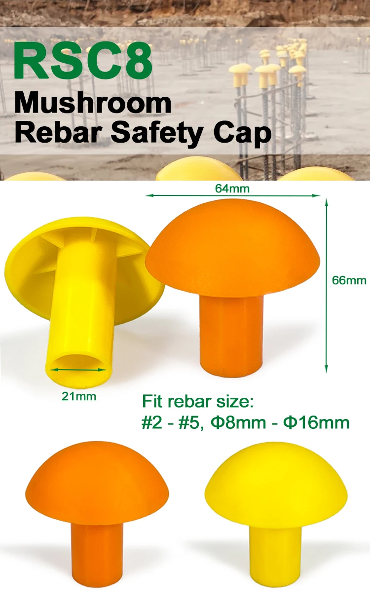 Woshun 8mm-32mm Plastic Rebar End Cap Construction Material Plastic ...