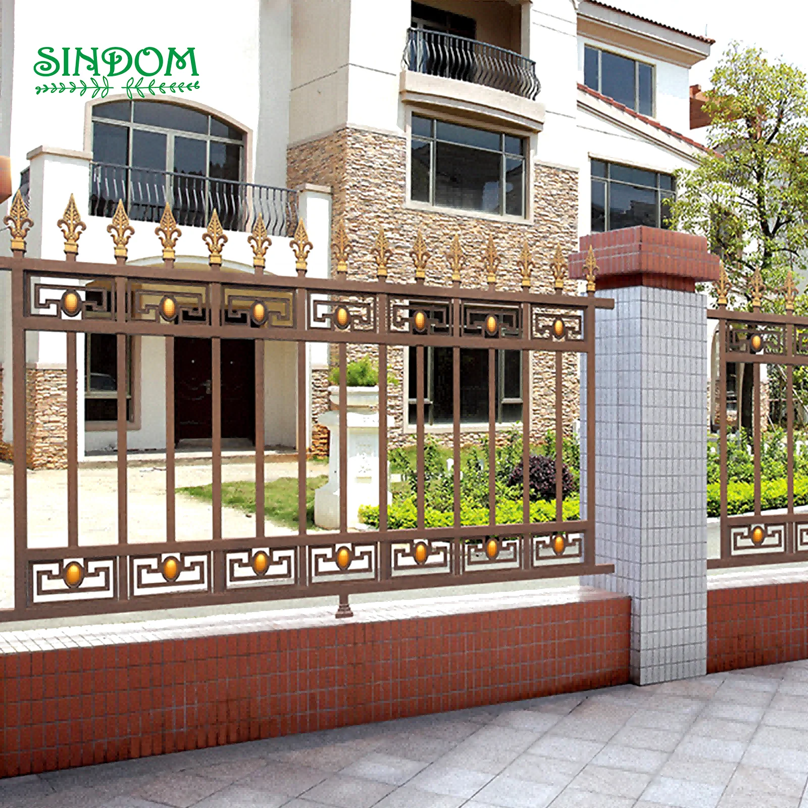Outdoor Modern Customized Aluminium Alloy Metal Picket Ornamental Fence ...
