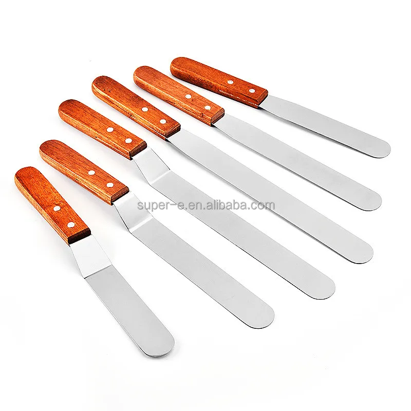 Custom 6 8 10 Inch Frosting Cream Icing Offset Spatula Straight Curved ...