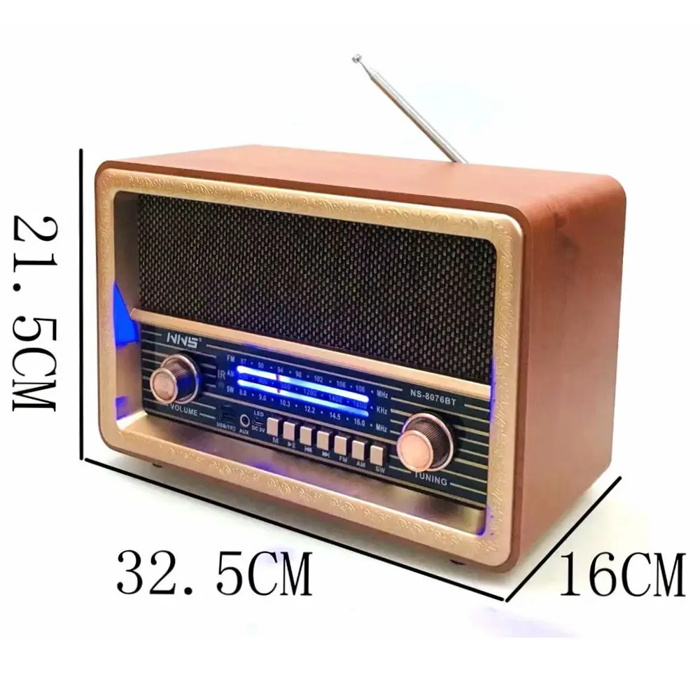 Big Size Retro Radio Ac Dc Fm Am Sw 3 Band Radio Rechargeable Home ...