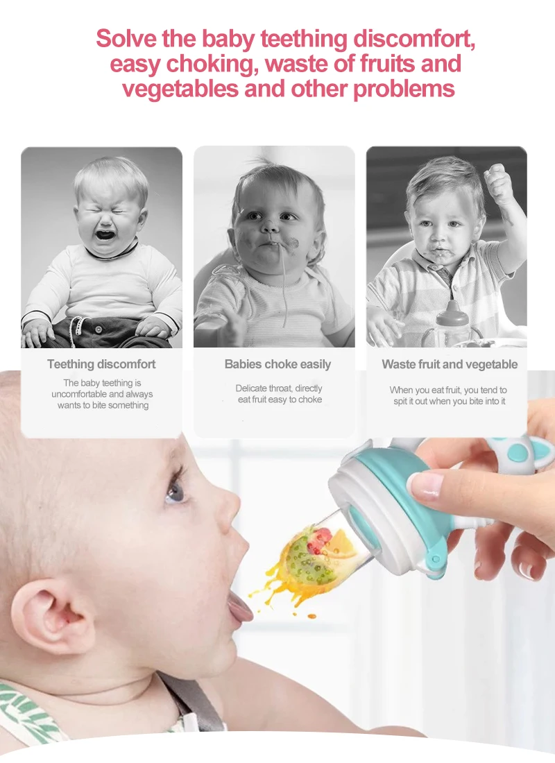 Hot Sale Safe Food Grade Silicone Bite Bag Chew Pacifier Fruit And ...