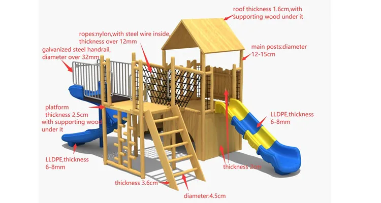 Pirate Ship Swing Set - Durable Wooden Playground Equipment
