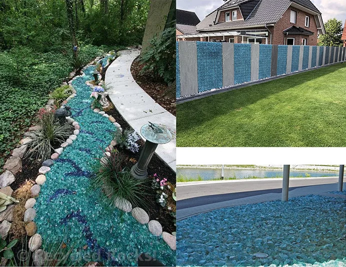 Garden Gabions Slag Glass Rocks for Sale - Decorative Landscaping