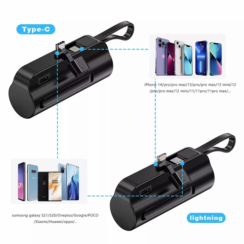 New Arrived Two In One Plug-in Mini Powerbank Charge 5000mah Emergency ...