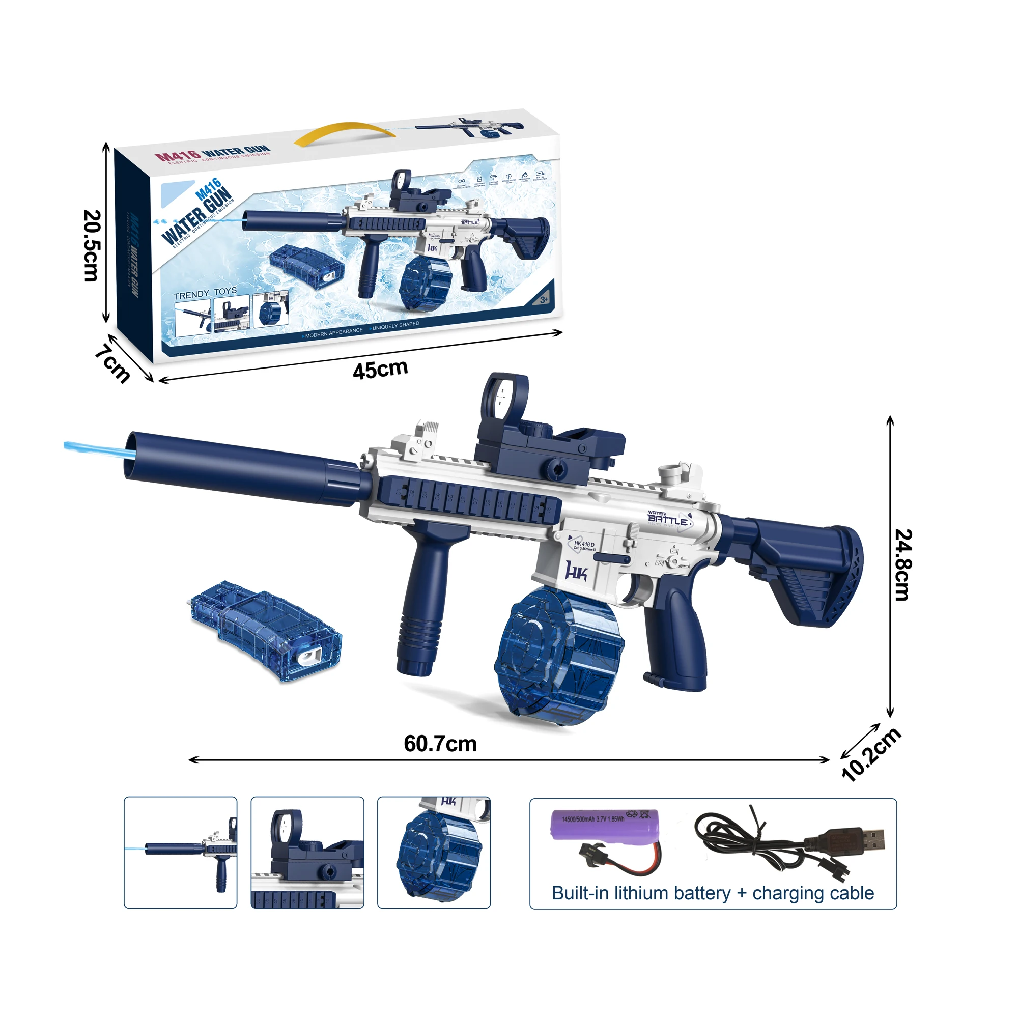 Fully Automatic Continuous Electric M416 Water Gun Upgrade For ...