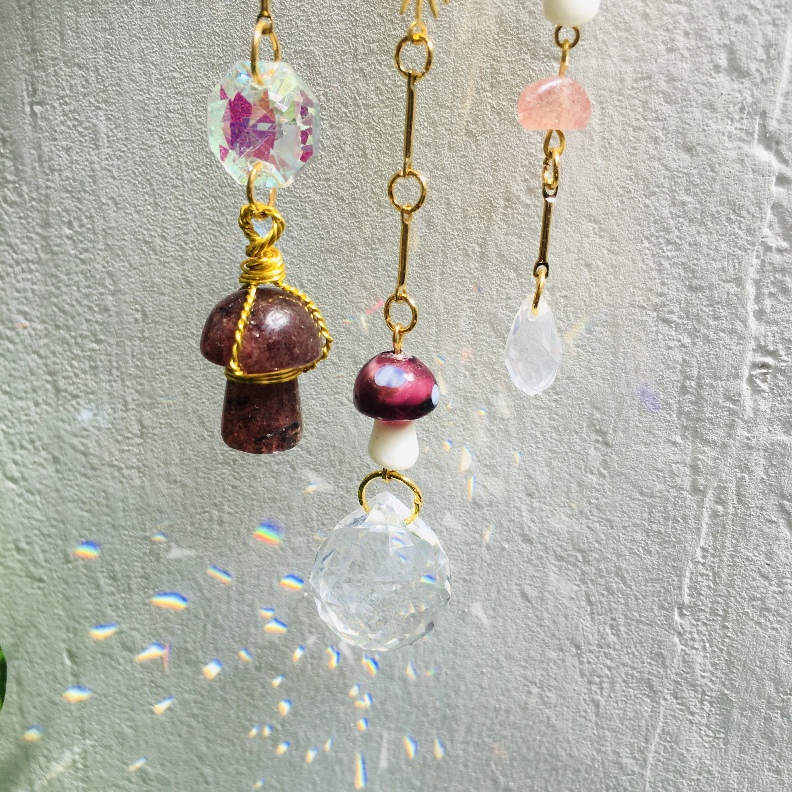 Handmade Natural Gemstone Car Charms Car Hanging Home Decoration Sun ...