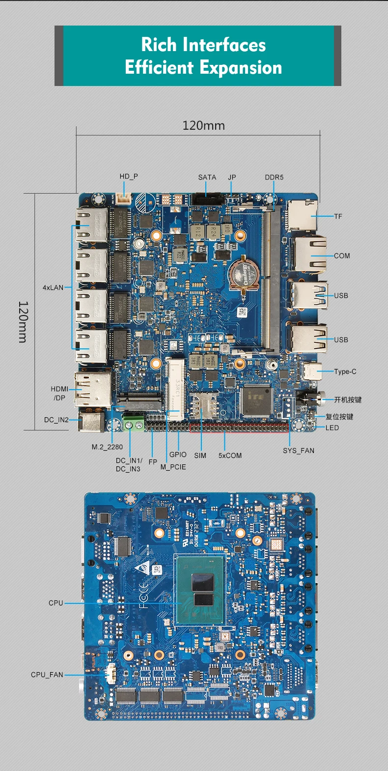 Pfsense Nano Itx Motherboard with 4 Lan Ports & 12th Gen CPU