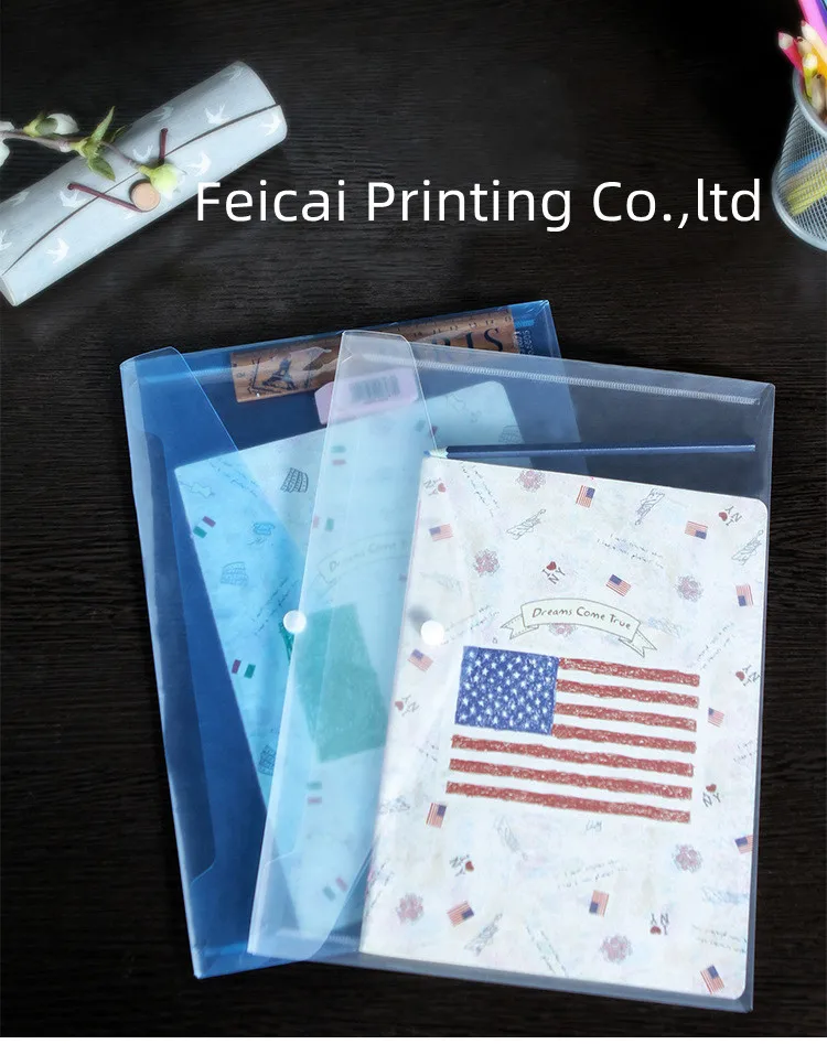 A5 Custom Made Clear Document Bag With Snaps Buttons Pvc File Envelope ...