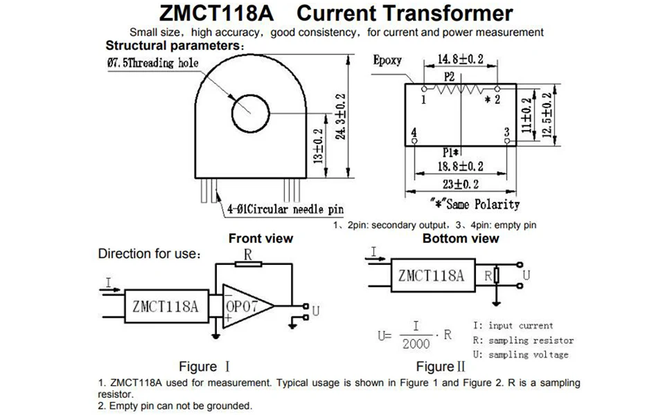 ZMCT118F Taidacent 10 Pcs Precision Current Type Voltage Transformer ...