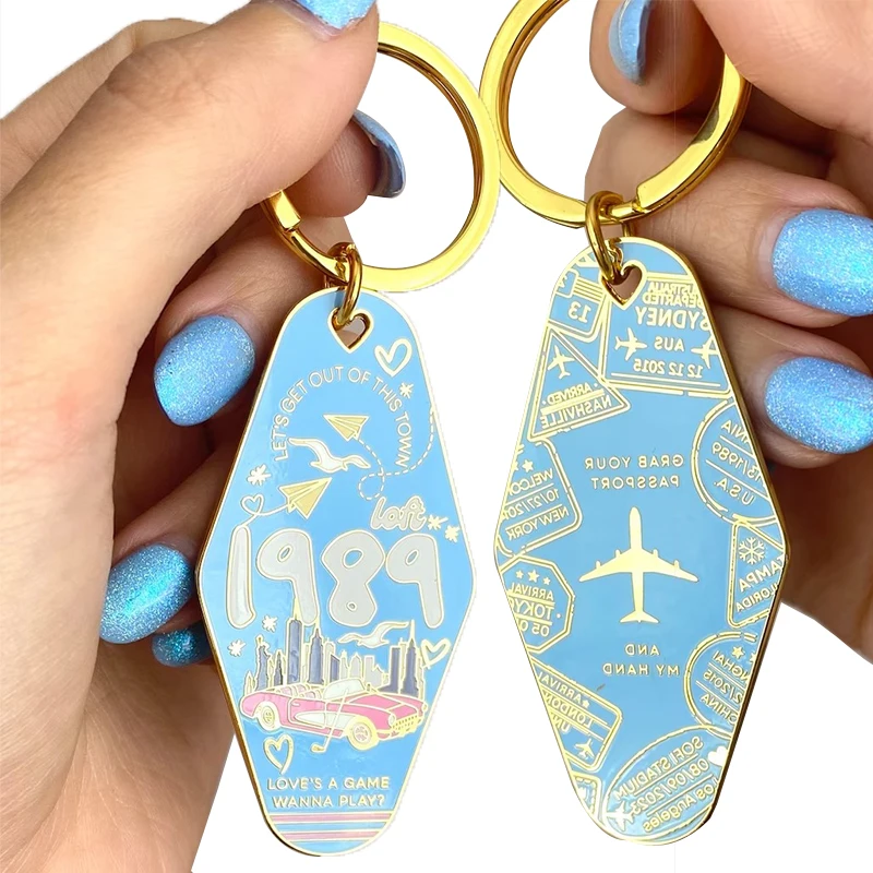 Cheap Custom Prismatic Logo Metal Hard Enamel Keyring