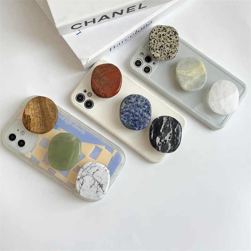 Natural Handmade Crystal Stone Grip Holder Phone Stand With Custom Logo ...