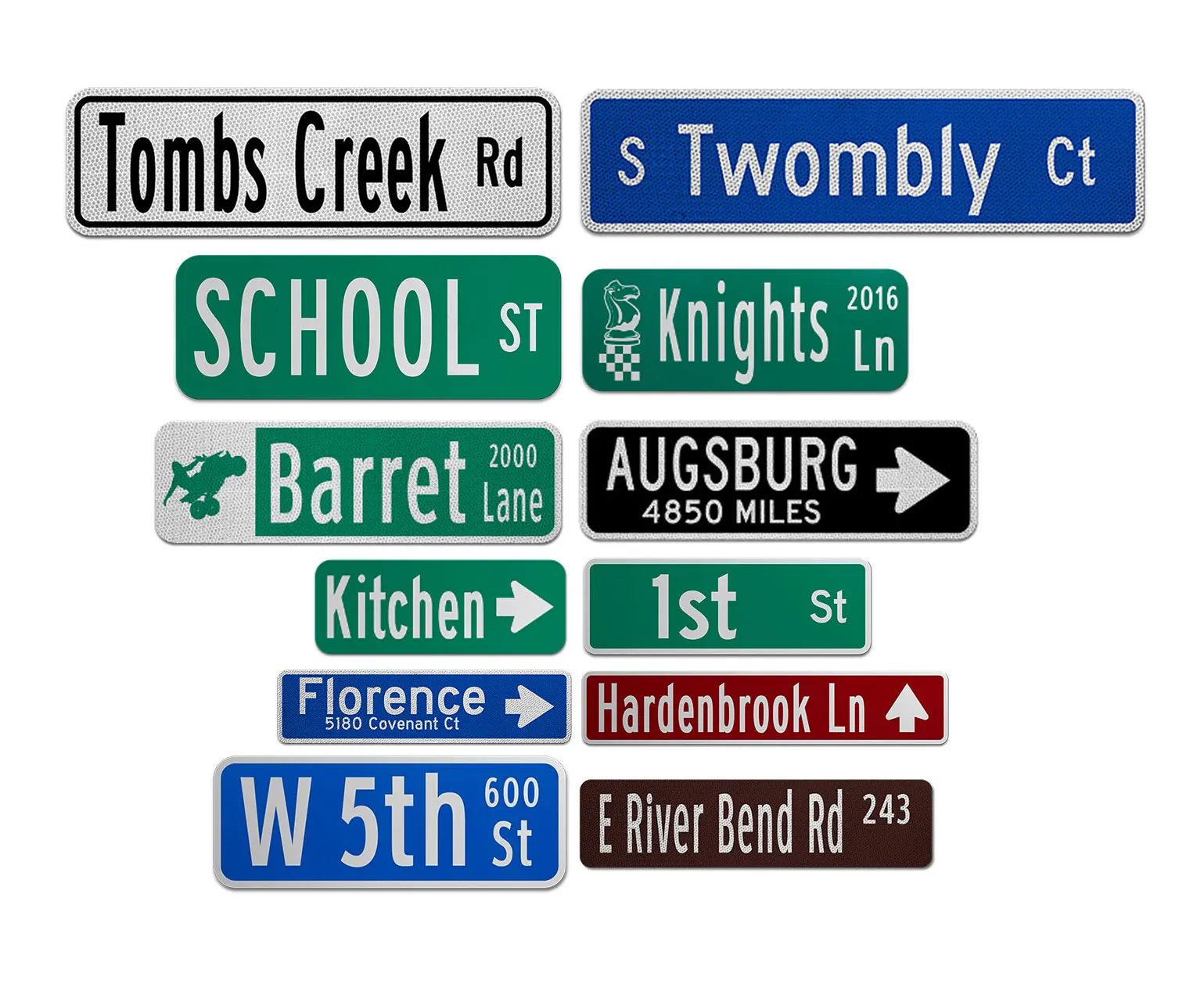 Custom Street Avenue Symbol Name Sign Aluminum+ Reflective Traffic Road ...