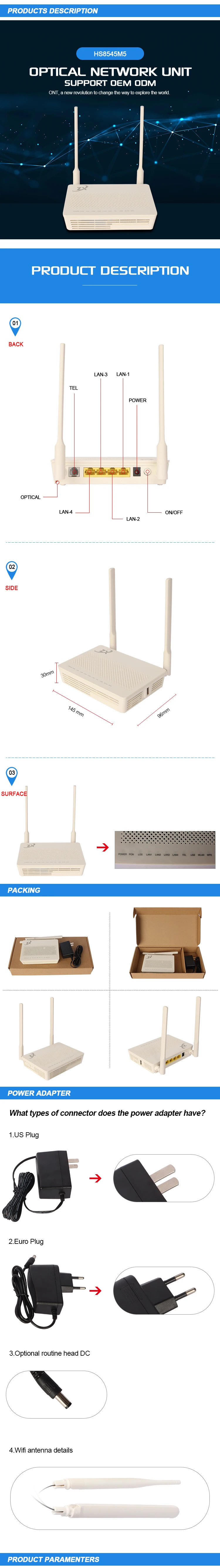 Wifi Router Onu Ont Ftth Gpon Ont Modem Hs8545m5 - Buy Hs8545m5,Huawei ...