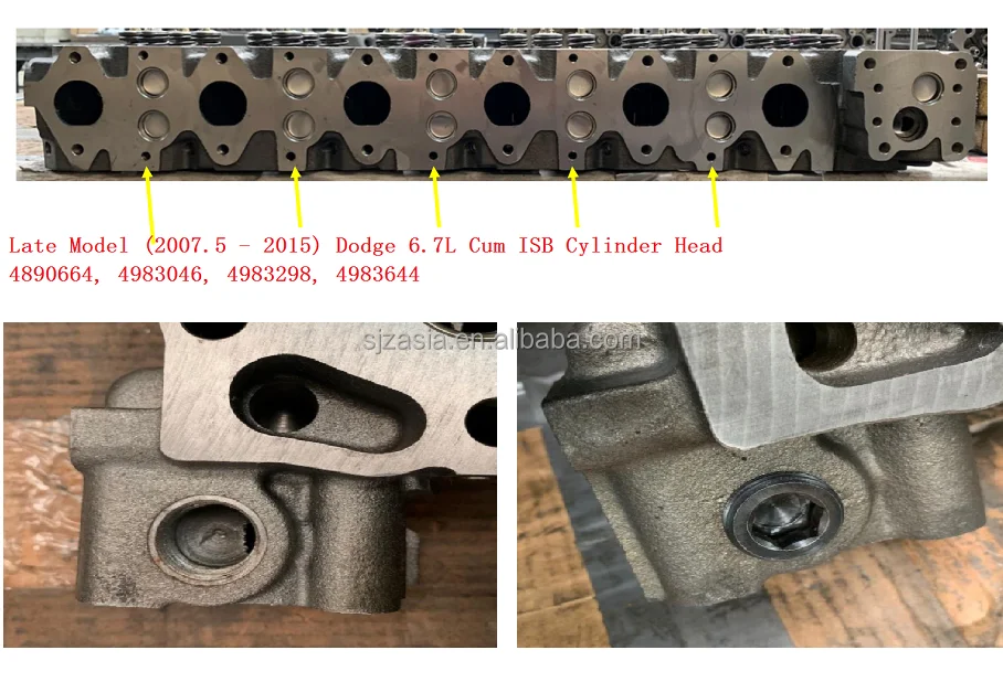 Isb6.7 Qsb 6.7l Isb后期气缸盖4890664 4983046 4983298 4983644 - Buy 气缸盖 ...