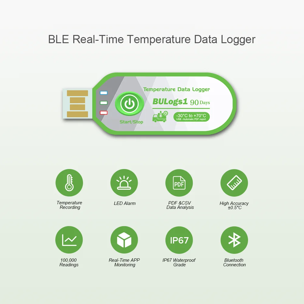 Single Use Cold Chain Usb Blue Tooth Pdf Temperature Recorder - Buy Pdf Temperature Recorder ...