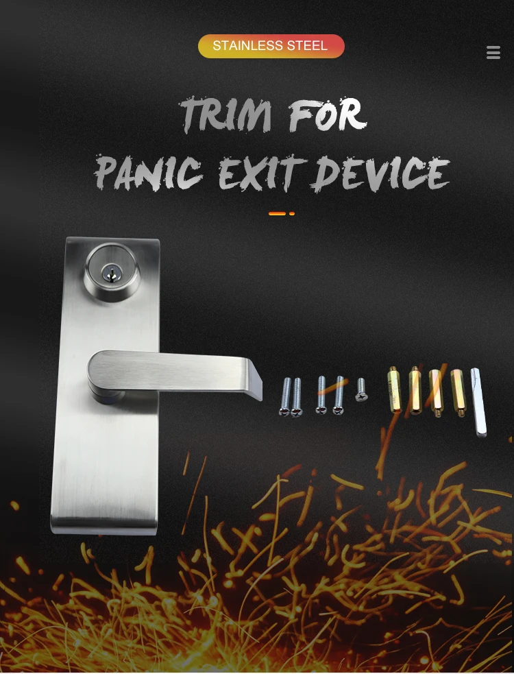 Modern Door Handle - Stainless Steel Fire Rated Lock