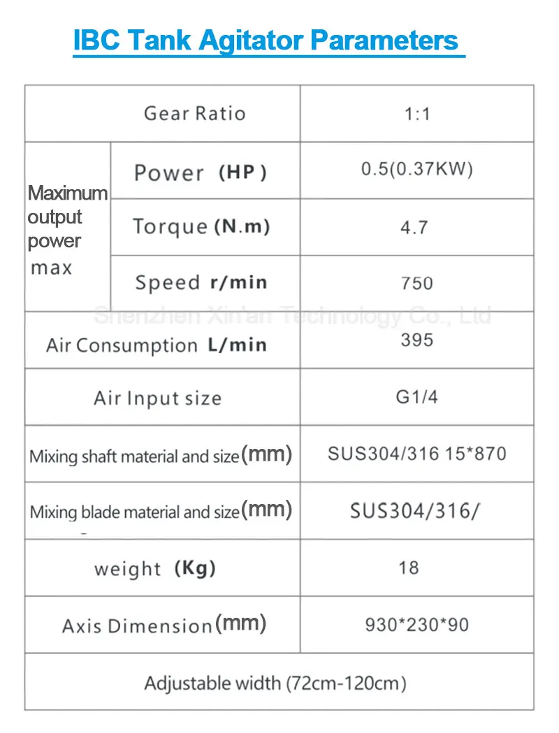 IBC Tank Industrial Agitator - One Ton Barrel Mixer