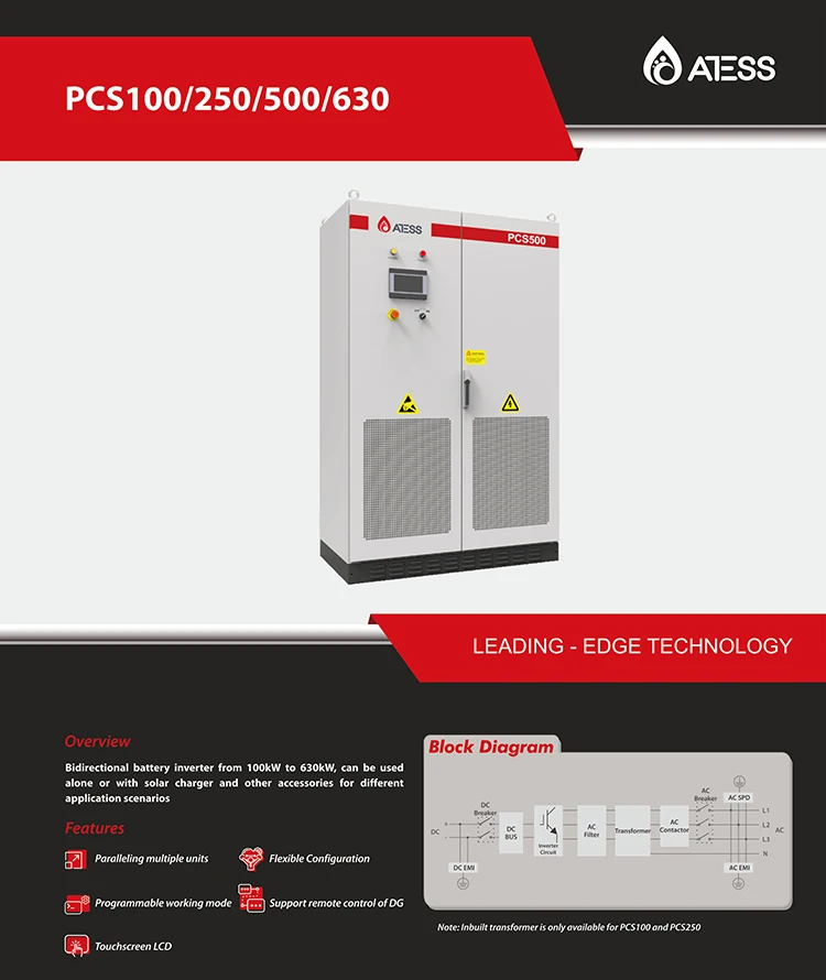 Atess 100KW/250KW Hybrid Solar Inverter - Dual/Single Phase AC, 120V ...