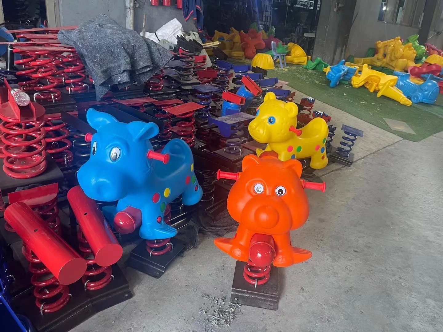 Cute Animal Rocking Horse Toys for Children Spring Riding Plastic Rider ...