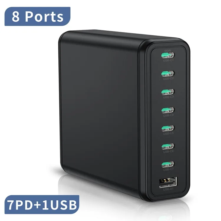 Multiport Multiple 240W Fast Charger 8 Ports USB C Charging Power ...