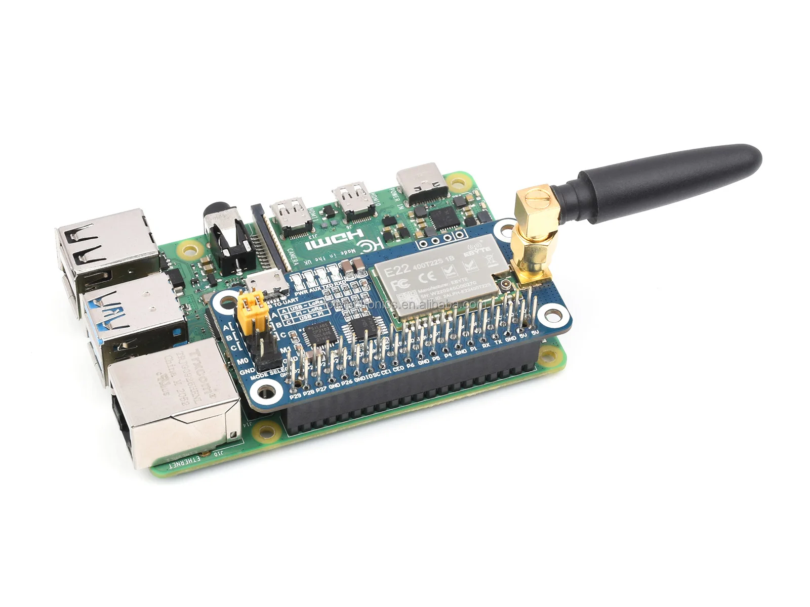 SX1268 433M Lora HAT - Raspberry Pi Lora Expansion Board