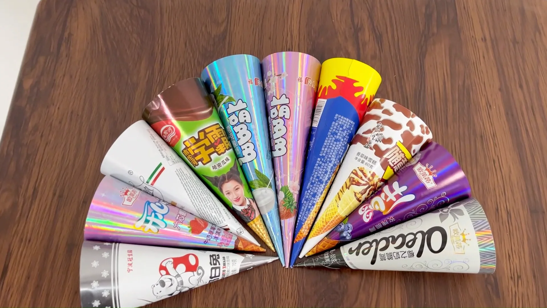 Custom Dessert Ice Cream Cone Sleeve Wrapper Paper Packaging Ice Cream ...