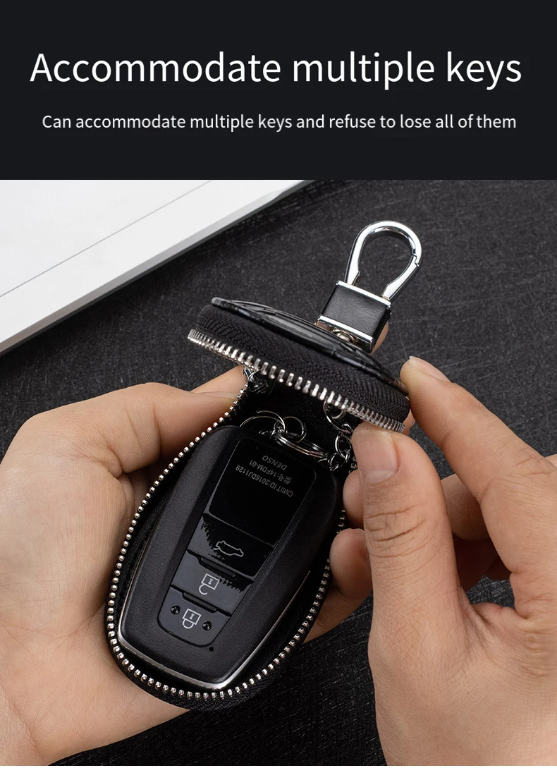 Classic Leather Texture Snake Print Car Key Cover Men Women Car Keys ...