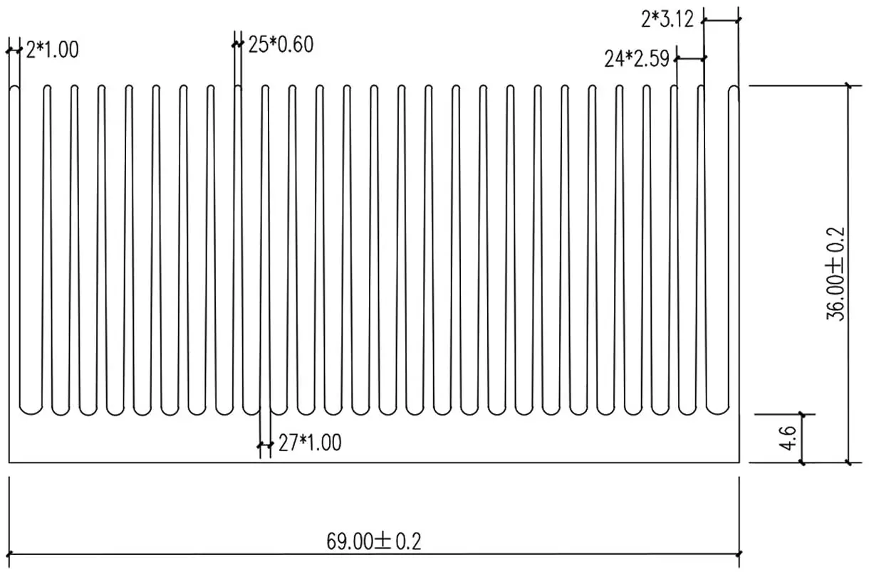 Aluminum Heat Sink Heatsink Module Cooler Fin For High Power Transistor ...