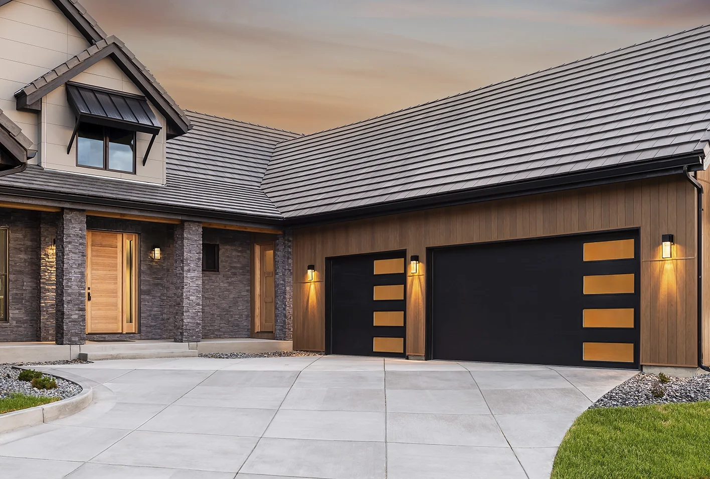 High Quality Automatic Garage Doors Home Tempered Glass Garage Door ...