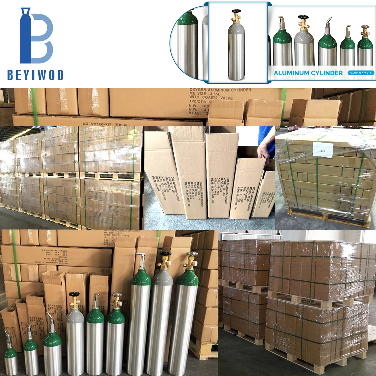 High Pressure M60 60cuft 10l Aluminum Oxygen Cylinder With Cga540 Bull ...