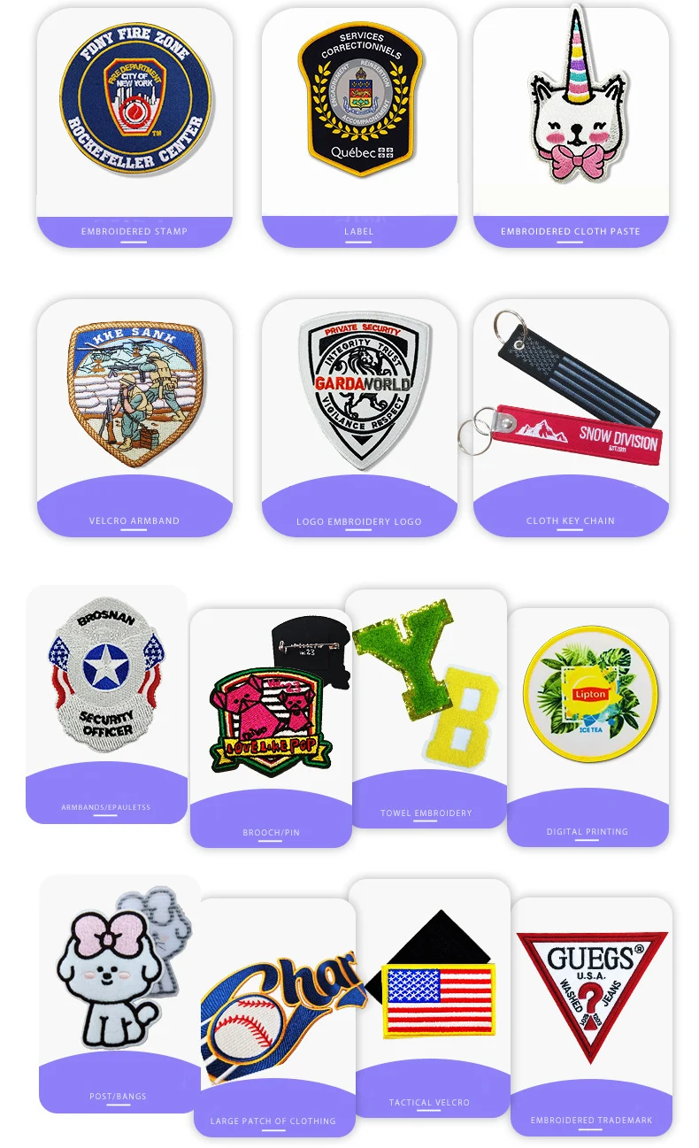 Embroidery Customized Double Sided Fabric Flight Key Chains Key Ring ...