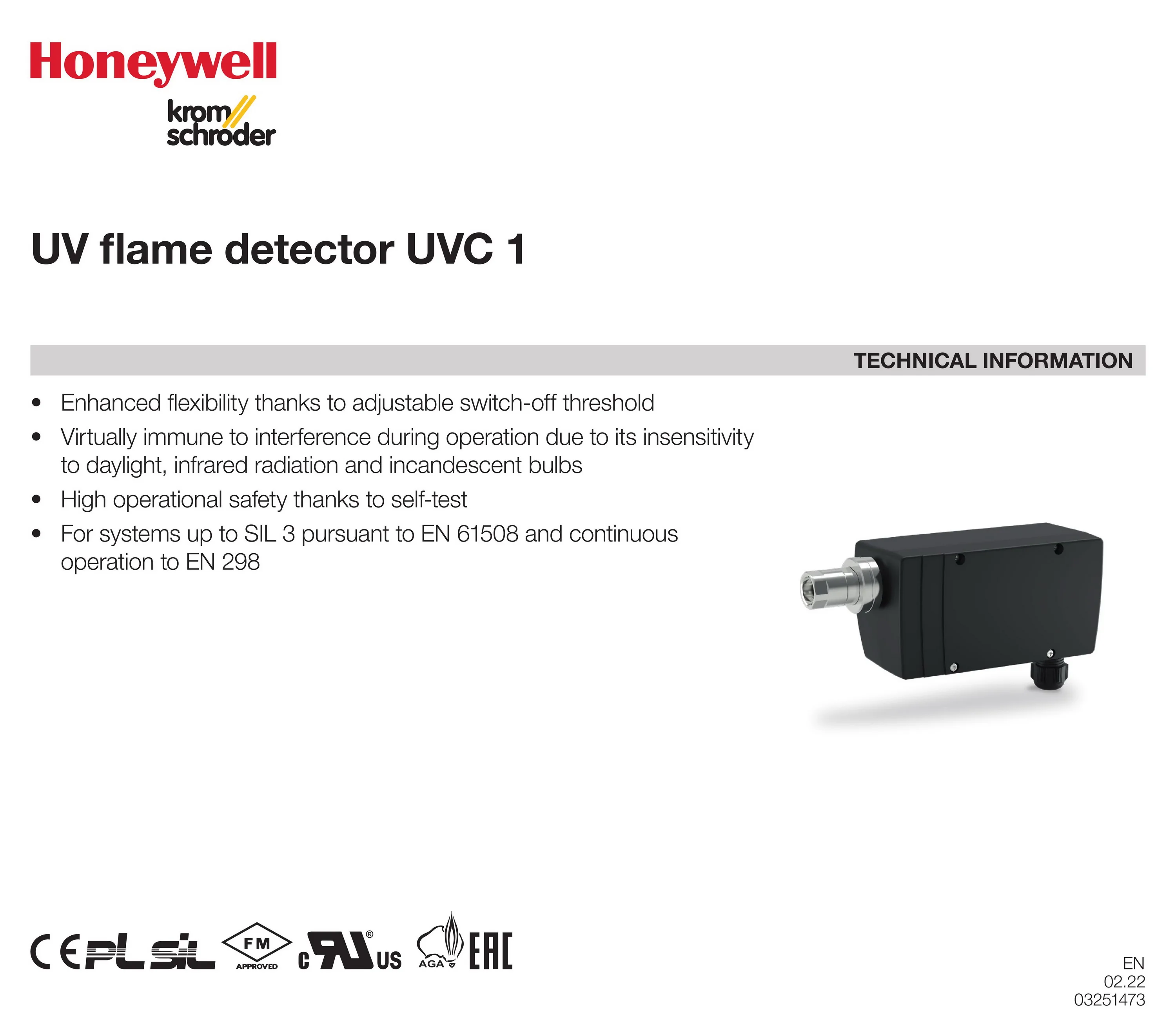 Kromschroder Uv Flame Detector Uvc 1 Series Uvc1d3g1a - Buy Uvc1d3g1a ...