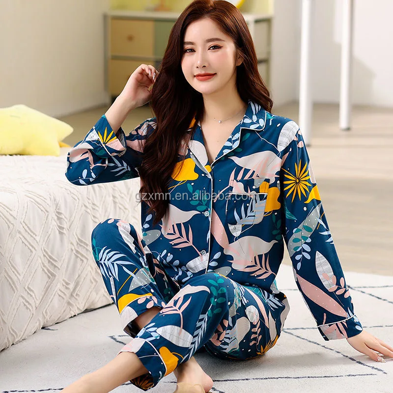 Wholesale Pajamas Women's Cotton Long Sleeved Casual Home Suit Plus ...