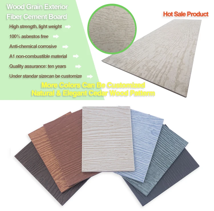 Exterior Wall Faux Wood Siding Panel - Fiber Cement Board for ...