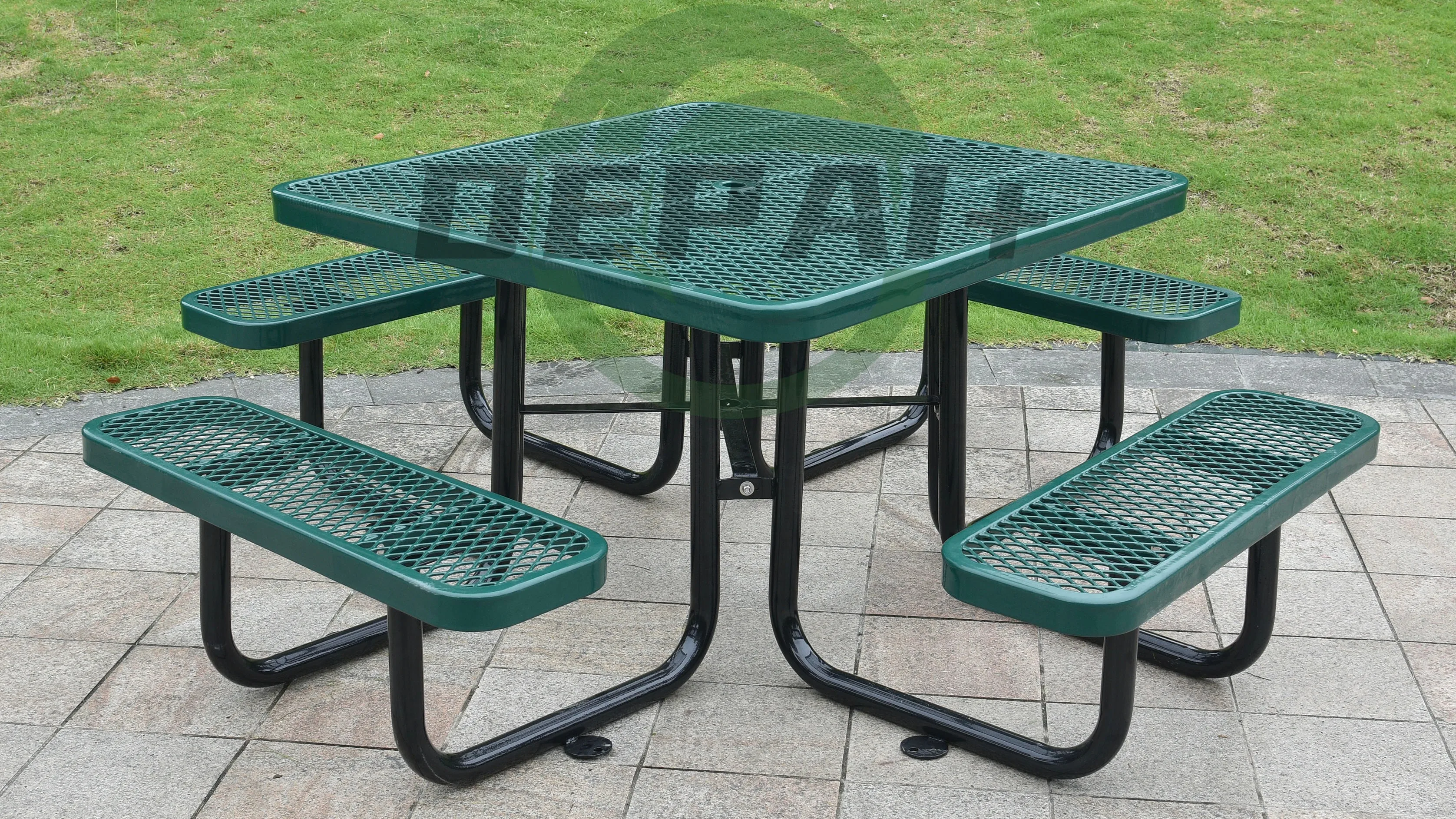 8' Picnic Table OEM 46" Outdoor Expanded Metal Square Picnic Table, In ...