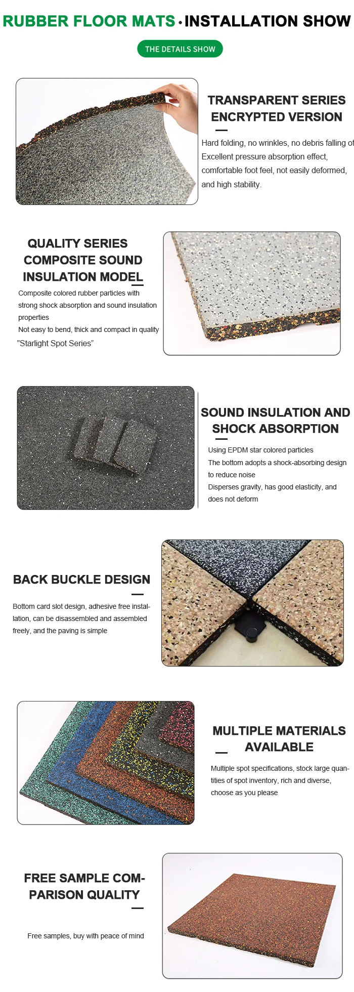 Wholesale Outdoor EPDM Rubber Flooring Rolls Mats Gym Mats Park ...